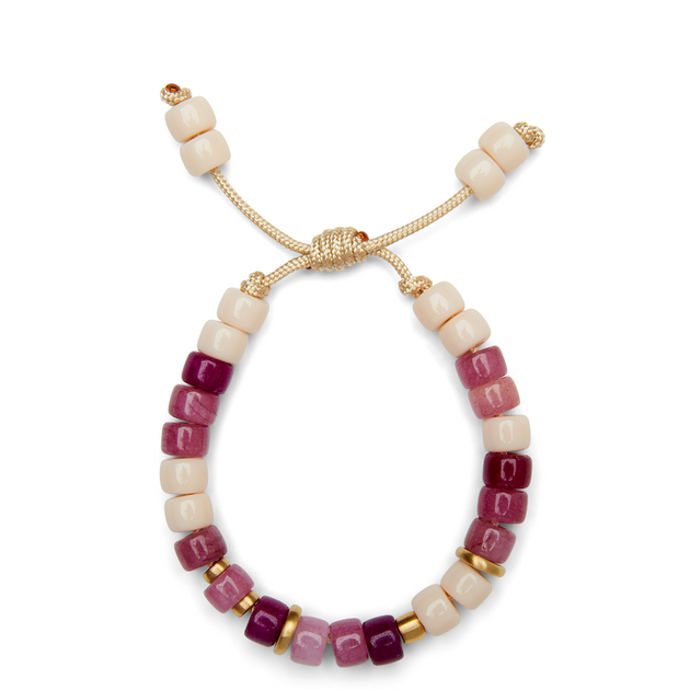 Berry Gemstone and Mini 14k Gold Bracelet | Caroline Crow Designs