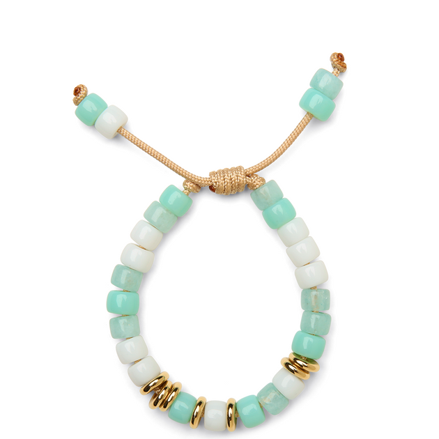 Marine Gemstone and Shiny 14k Gold Bracelet | Caroline Crow Designs